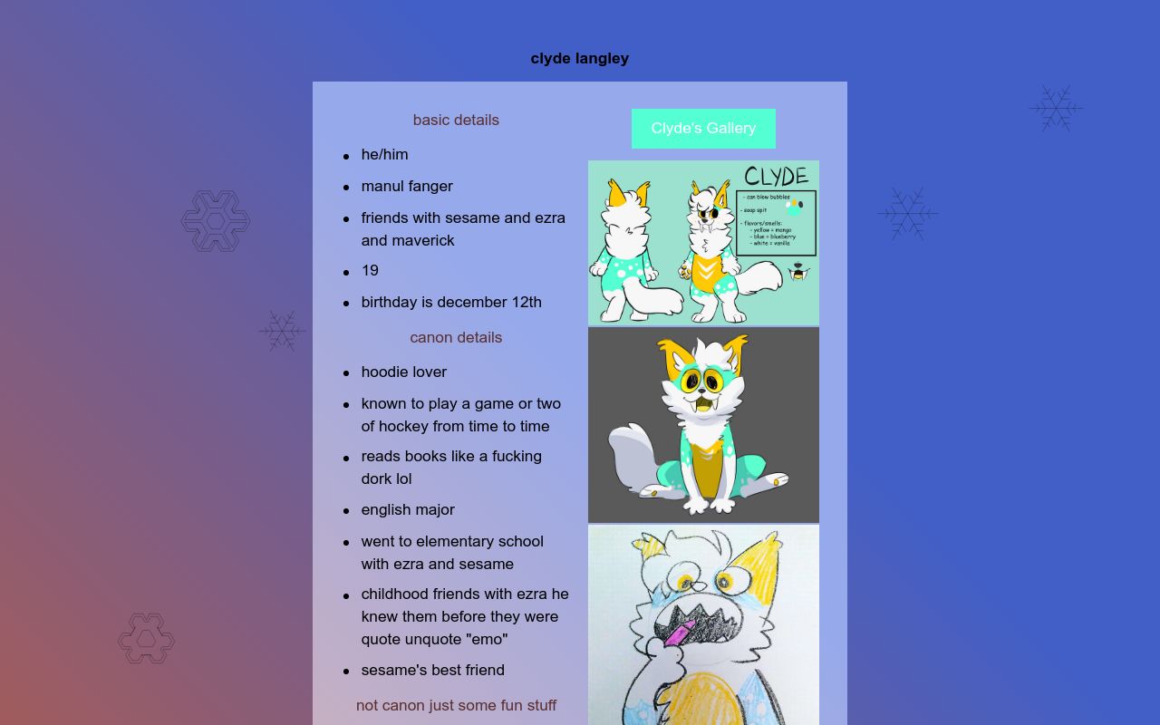 Jac's Character Sheets